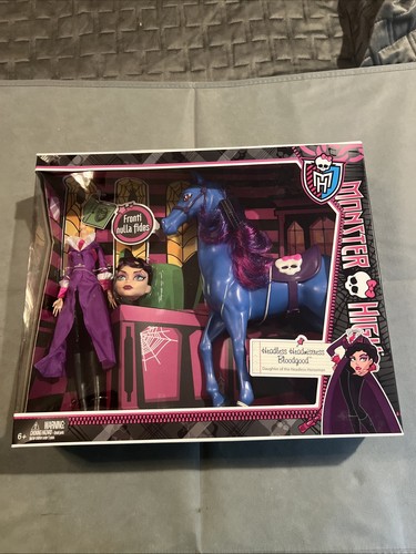 Monster High Headless Headmistress Bloodgood Doll and Nightmare Horse ...
