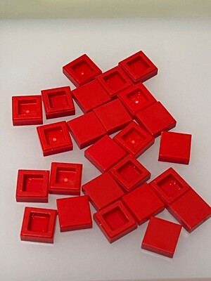 1x1 Lego Red Flat Tiles 1 x 1 Square Smooth Finish Building Roof 25pcs ...