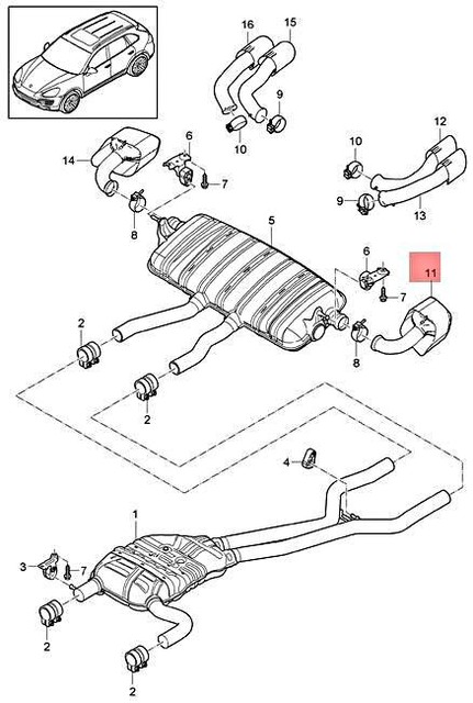 Porsche 95811125100 Genuine OEM Tail Pipe for sale online | eBay