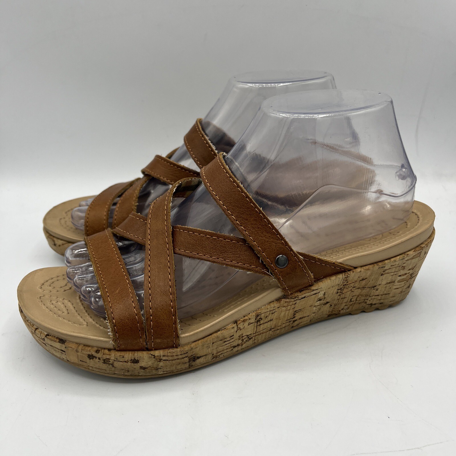 Crocs A-Leigh 11847 Cork Wedge Heel Straps Sandals Wo… - Gem
