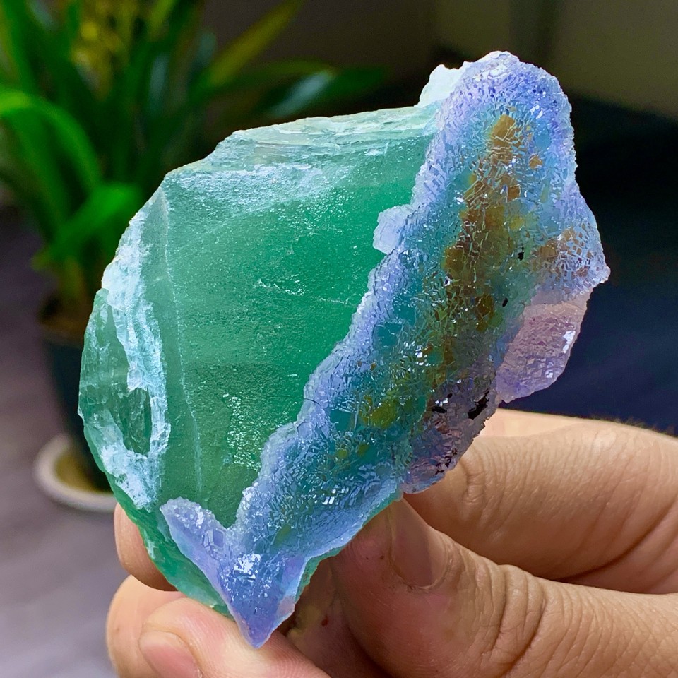171G Natural transparent green cubic fluorite mineral sample from Inner ...