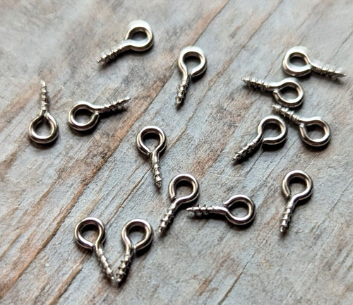 Stainless Steel 10 Eye Pins Screws Loop Hoop Craft Bulk Lot Silver ...