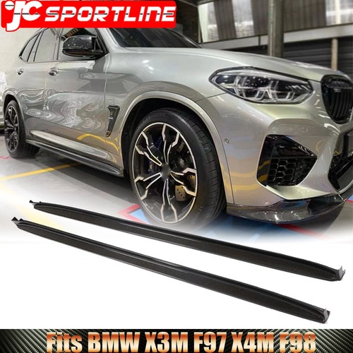 REAL CARBON Side Skirt Extension Lip Spoiler for BMW X3M F97 X4M F98 ...