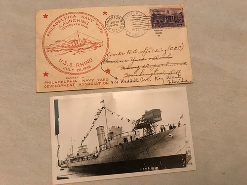USS Rhind 1938 First Day Cover Envelop & Photo, Phila. Navy Yard ...