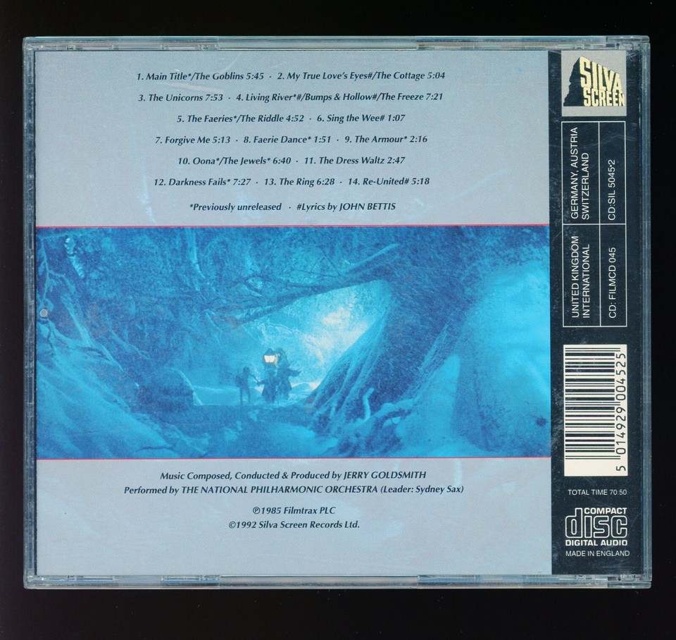 Legend Score - Jerry Goldsmith- 1xCD - 14 tracks - Silva Screen Label ...