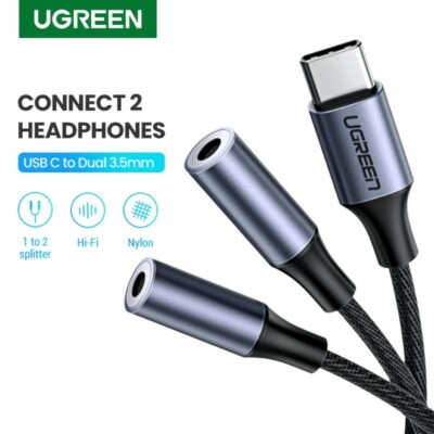 UGREEN USB Type-C Audio Splitter to Dual 3.5mm Jack Double Headphones ...