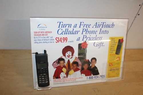 Vtg. McDonald's Airtouch Cellular NOKIA Cell Phone Acrylic Ad Sign ...