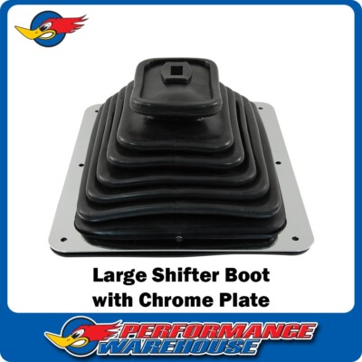 Large Rubber Universal Shifter Boot with Chrome Plate 7-3/4" x 8-3/4 ...