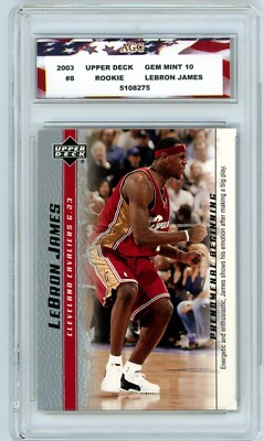 2003 Upper Deck LeBron James Rookie Card #8 Phenomenal Beginning AGC 10 ...