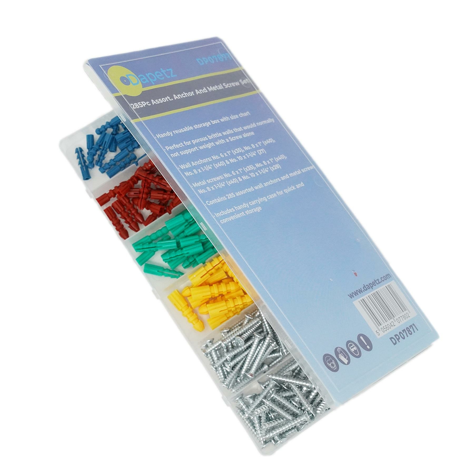 285pc Assorted Raw Plugs Mixed Wall Plugs With Countersunk Screws ...