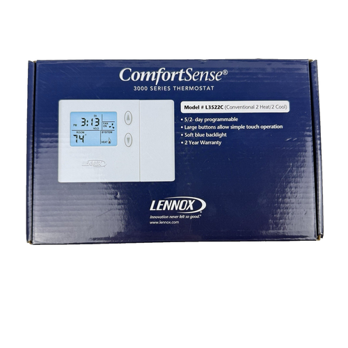 Thermostat Lennox ComfortSense 3000 L3522C Conventional 2 Heat/ 2 Cool ...