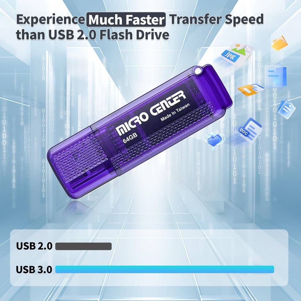 Micro Center SuperSpeed 5 Pack 64GB USB 3.0 Flash Drive Gum Size Memory ...
