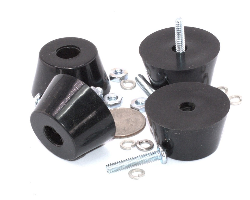 Power Generator Rubber Feet 7/8" Tall X 1 1/2" OD Mounting Screws Nuts ...