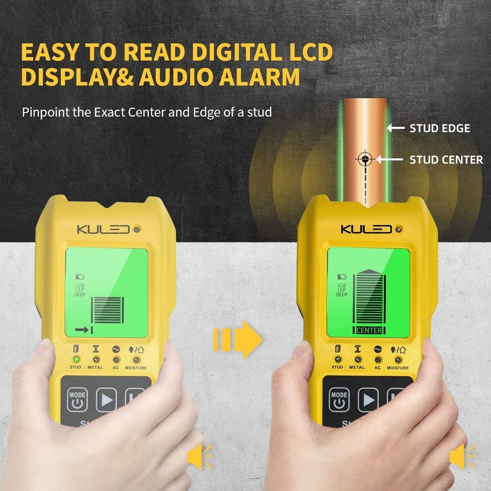 Stud Finder, 7 In 1 Multi-Function Wall Stud Sensor Detector LCD ...