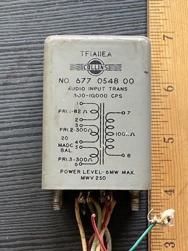 vintage Collins audio input Transformer 677-0548-00 TF1A11EA | eBay