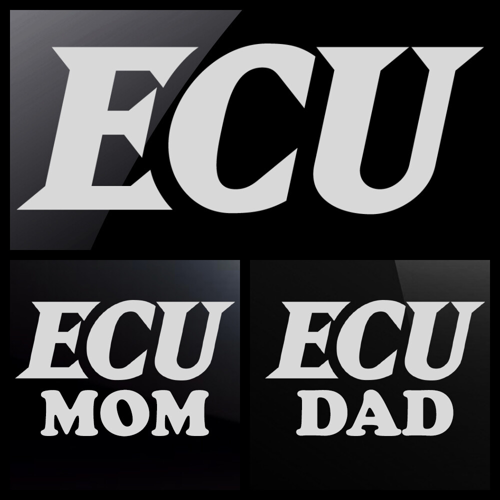 East Carolina ECU Pirates White or Matte Silver Decal w/ MOM or DAD or ...