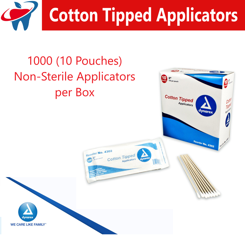 100-1000pc Cotton Swabs Q-tips 6" Long Wood Wooden Handle Cleaning ...