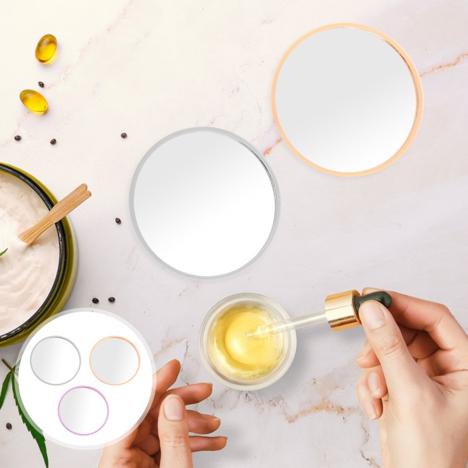 Reusable Mini Round Makeup Mirror Pocket Compact Assorted Color Durable ...