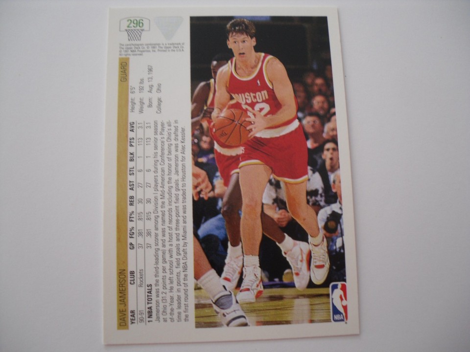1991-92 Upper Deck BASKETBALL #296 Dave Jamerson | eBay