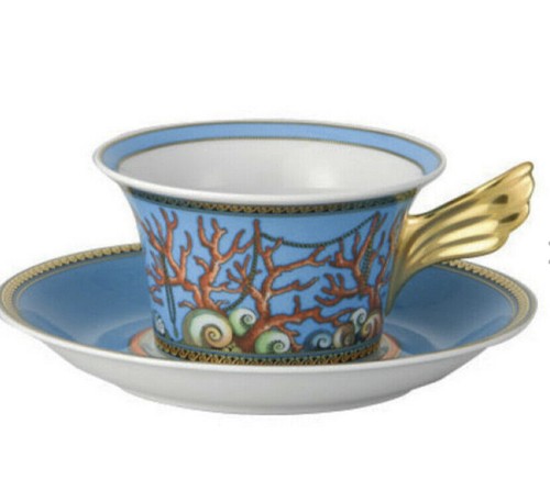 VERSACE LA MER CUP SAUCER SET TEA COFFEE ROSENTHAL LUXURY GIFT SALE New ...