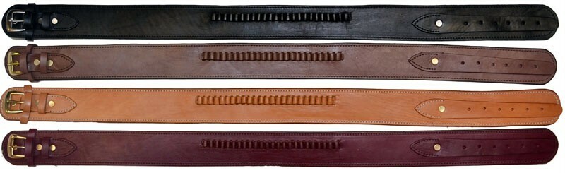 WESTERN COWBOY STYLE Cowhide Leather Cartridge BELT BULLET LOOPS For ...