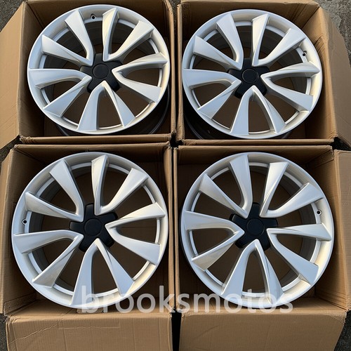 20" HYPER SILVER STYLE WHEELS RIMS FITS FOR 2017+ TESLA MODEL 3 20X8.5 ...
