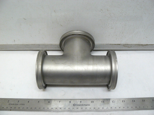 Stainless Steel Vacuum ISO63K ISO-63 Clamp Adaptive 3-Way TEE 7" x 5.5 ...