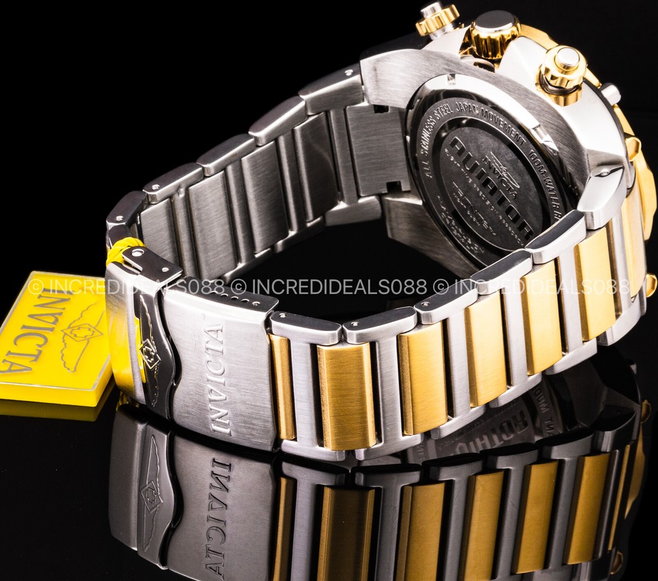 Invicta Men AVIATOR BLUE Dial SILVER CHRONOGRAPH TwoTone 18K GOLD ...