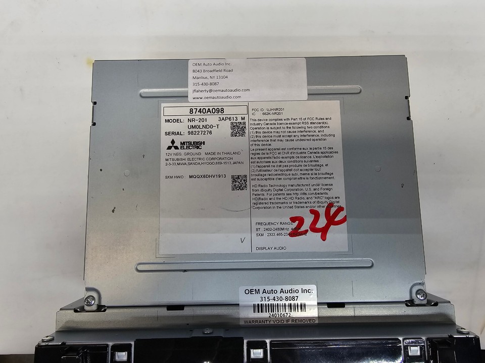 2020-2022 Mitsubishi OUTLANDER 8740A098 OEM Radio New Touchscreen w ...