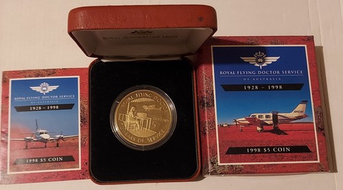 1998 Royal Flying Doctor Service of Australia. 1928-1988. $5 Proof Coin ...