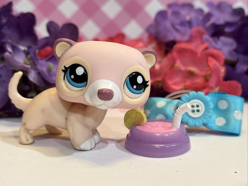Littlest Pet Shop 1624 LPS Pink Magenta Ferret Possum Blue Eyes Pet | eBay