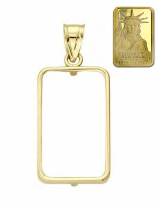 Solid 14k Yellow 4-Prong Bezel frame for 5 gram credit Suisse Statue ...