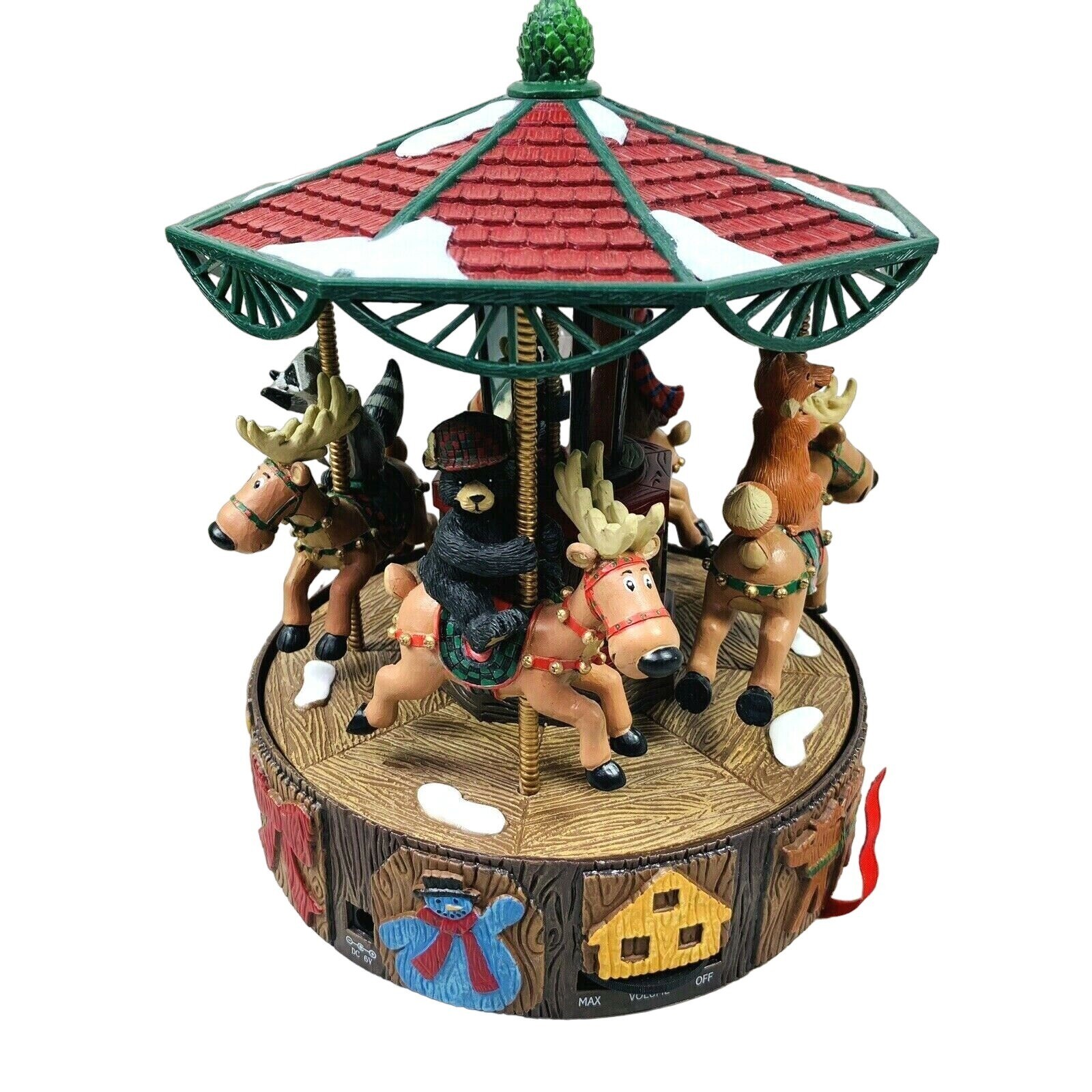 Mr Christmas North Lodge Holiday Go Round Carousel Northwoods Animated ...