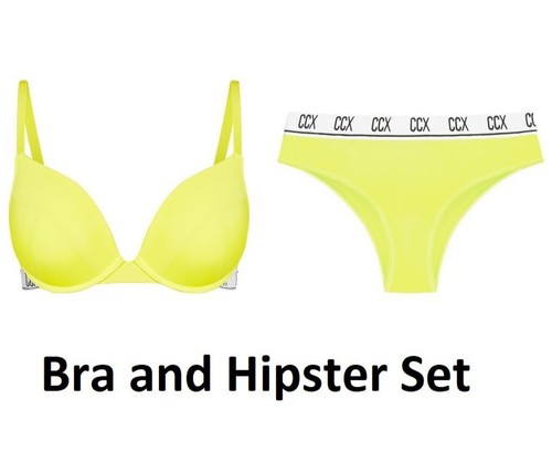 CCX CITY CHIC Bra & Briefs 22E / 44E T-Shirt Bra Underwear Hipster Plus ...