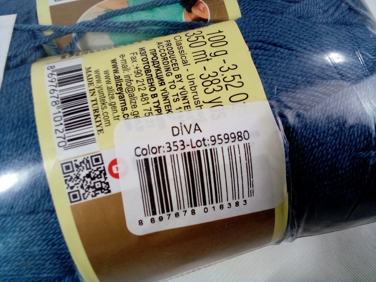 Pack of 5 Alize Diva Yarn Hand, 353-Indigo 767 Yards | eBay