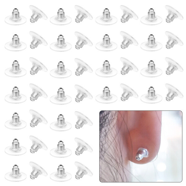 100pcs Hypoallergenic Earring Backs for Heavy Earrings Stoppers Plastic ...