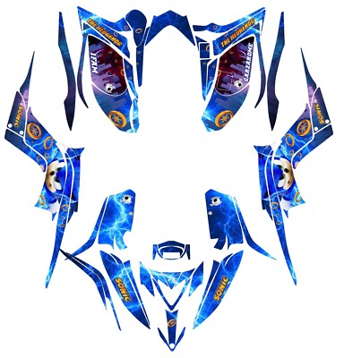 2013-2019 Yamaha Raptor 700 Graphics Sonic Decals Fenders
