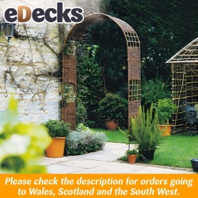Natural Woven Willow Rose Garden Arch Steel Frame Top Quality Ground ...