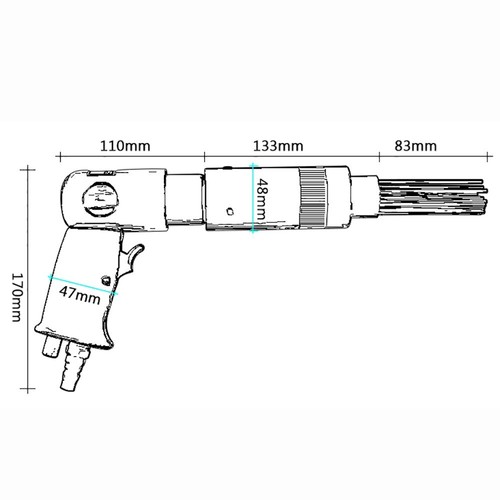 Pneumatic Derusting Machine Air Rust Remover Gun Deruster with 19 Steel ...