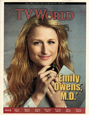 TV WORLD Magazine Oct. 14-20 2012 Mamie Gummer Emily Owens M.D. Kellie ...