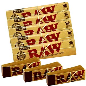 RAW CLASSIC Rolling Papers King Size Slim 110mm with Roach Filter Tips ...