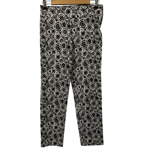 Krazy Larry Womens Black & White Circle Print Pants Size 6 pull on ...