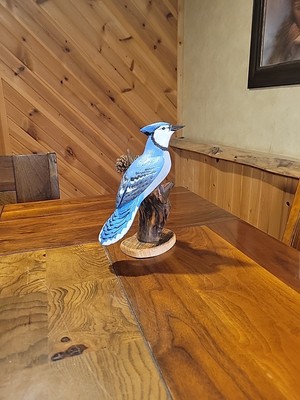 Casey Edwards Wood Carving Bluejay Songbird "Casey's Mantle Birds" Bird ...