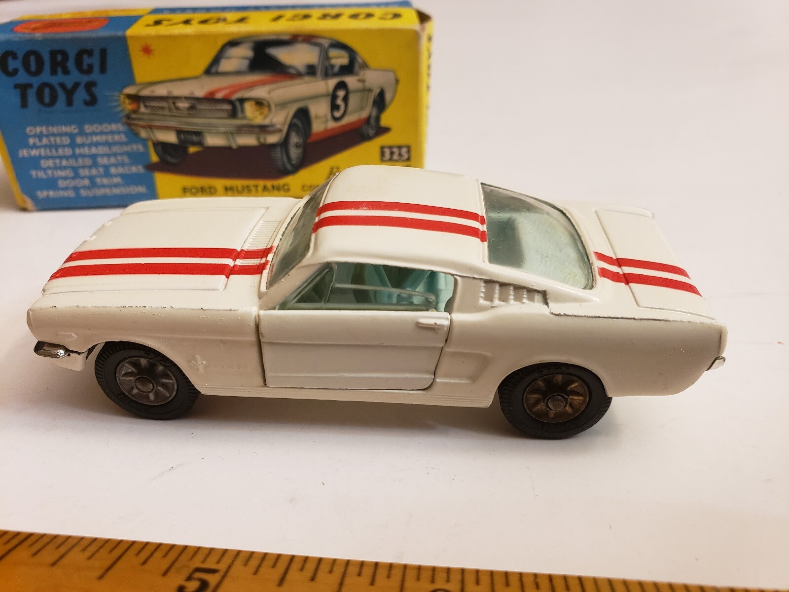 Corgi Toys 325 Ford Mustang Fastback 2+2 Competition 1:50 Scale Diecast ...