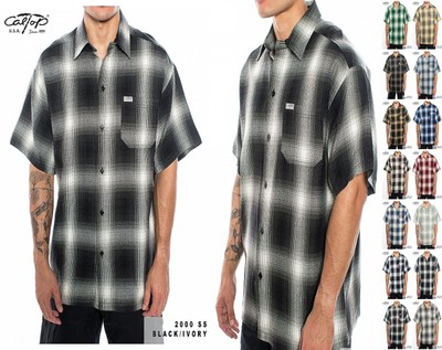 CALTOP OLD SCHOOL FLANNEL VETERANO SHORTSLEEVE SHIRT PLAID SM-5X ...