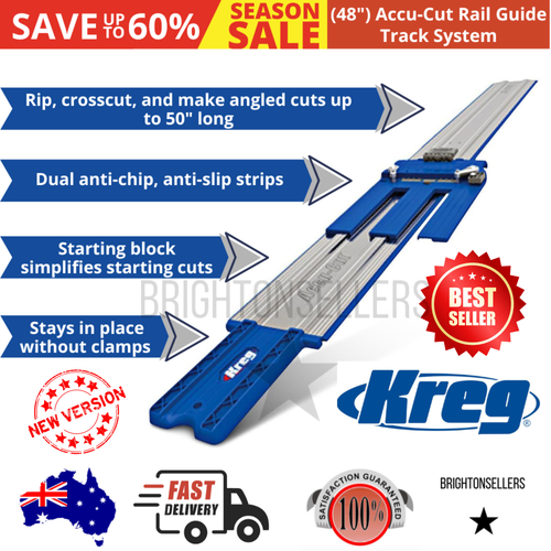 Kreg KMA2700 Accu-Cut 48" Circular Saw Track 1220mm Rail Guide Track ...