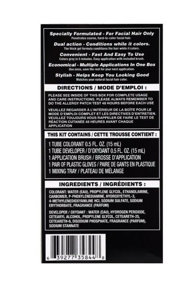 Brand New FOR MEN MUSTACHE BEARD BRUSH IN GEL HAIR DYE COLORING MEN'S ...