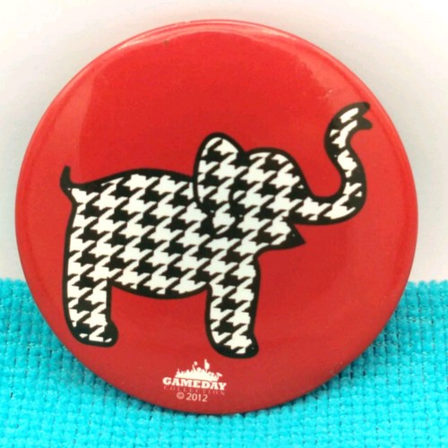 Gameday Alabama Houndstooth Pin Vintage Elephant Roll Tide | eBay