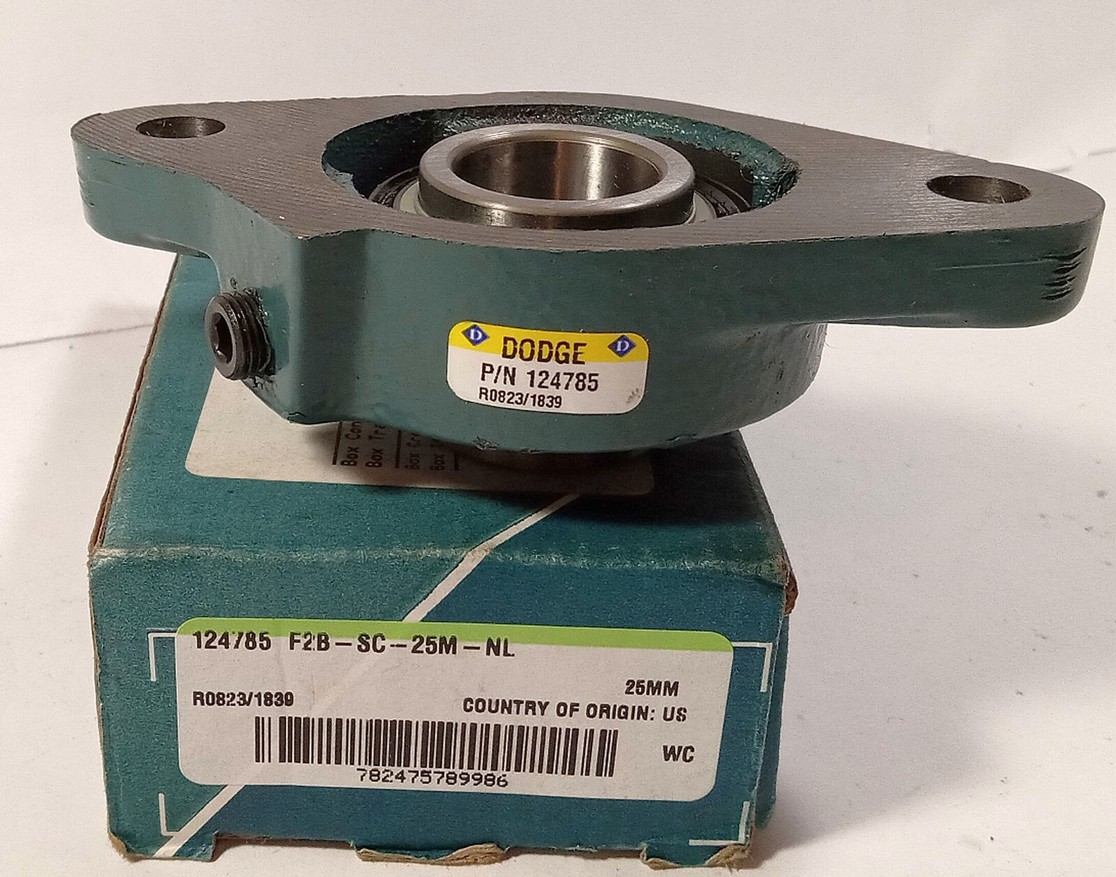 1 NEW DODGE F2B-SC-25M-NL 2 BOLT FLANGE PILLOW BLOCK BEARING NIB **MAKE ...