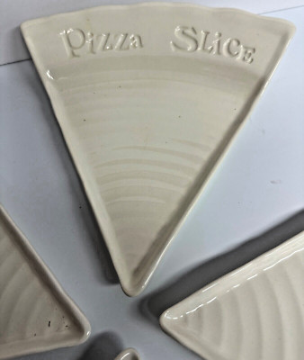 WordWare Pizza Slice White/Beige Ceramic Plates (4) | eBay